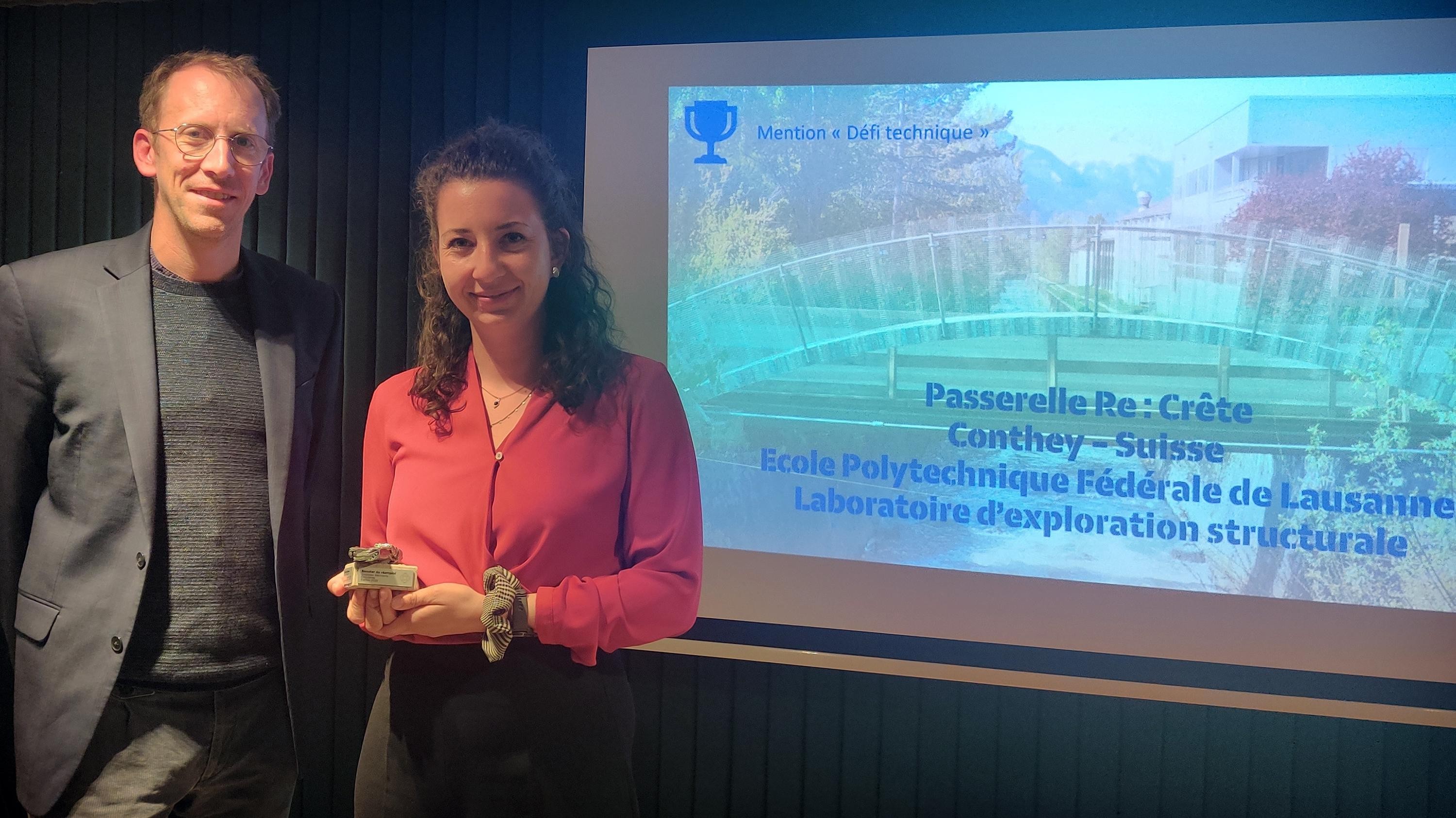 The Re:Crete footbridge awarded by 'Booster du Réemploi' - EPFL