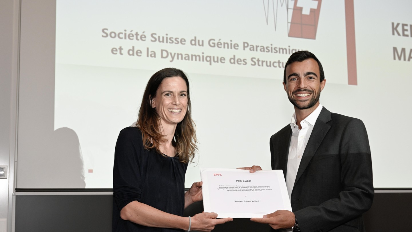 SGEB prize to Thibaud Maillard for his Master's project at EESD - EPFL
