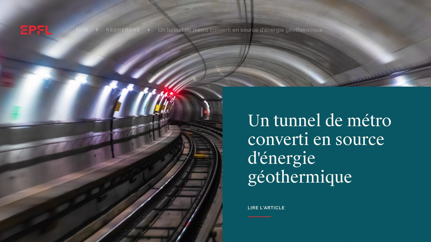 Energy geostructures featured in EPFL's annual report 2019 - EPFL