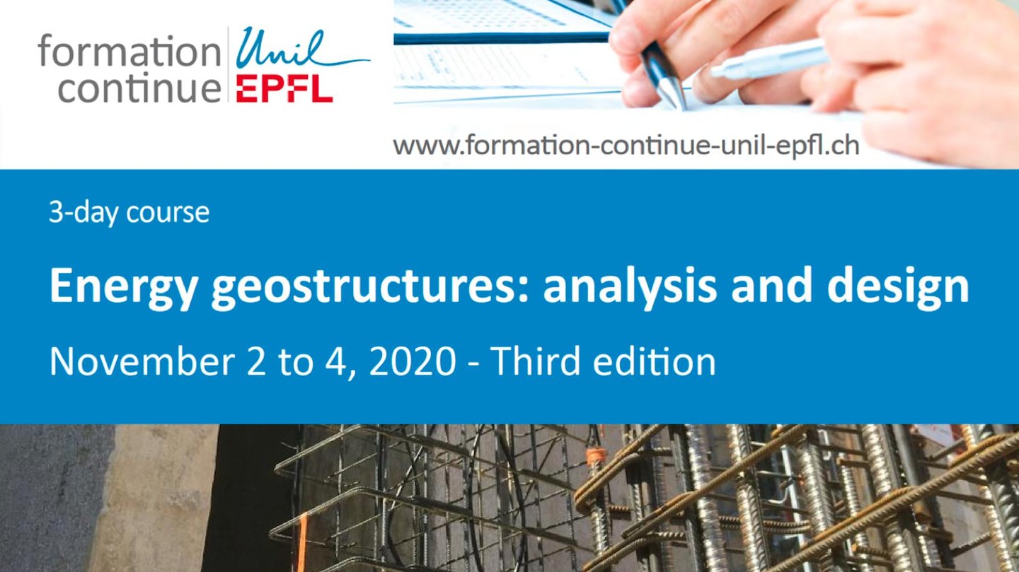 Short Course on Energy Geostructures: a third success - EPFL